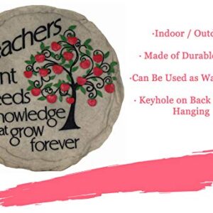 Spoontiques - Garden Décor - Teacher Stepping Stone - Decorative Stone for Garden