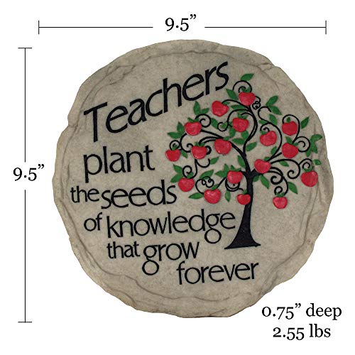 Spoontiques - Garden Décor - Teacher Stepping Stone - Decorative Stone for Garden