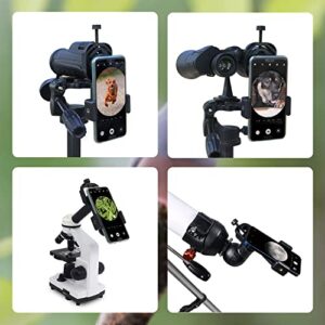 VANKEY Cellphone Telescope Adapter Mount, Universal Phone Scope Mount, Work with for Spotting Scope, Telescope, Microscope, Monocular, Binocular, for iPhone, Samsung, HTC, LG and More