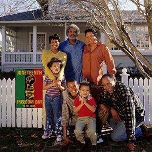 Juneteenth Garden Flag Afro American Freedom Day Celebration Yard Sign June 19 Independence Day Outdoor Lawn Decoration 12.5×18''