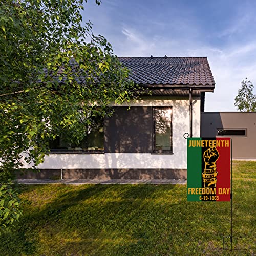 Juneteenth Garden Flag Afro American Freedom Day Celebration Yard Sign June 19 Independence Day Outdoor Lawn Decoration 12.5×18''