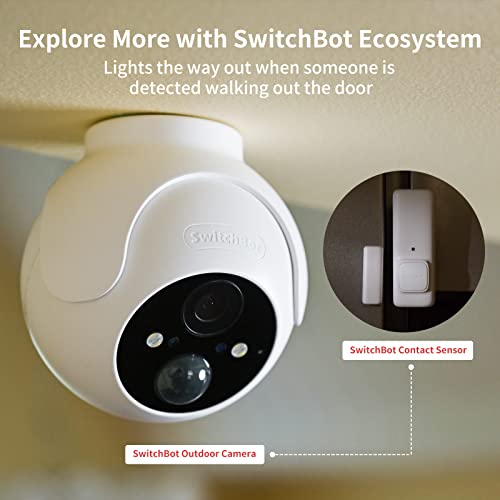 SwitchBot Security Camera Wireless Outdoor, 1080p Outdoor Spotlight Cam, Wire-Free Battery Powered WiFi Camera, AI Human/Pet Detection, Works with Alexa&Google Home, Color Night Vision, Easy to Set up