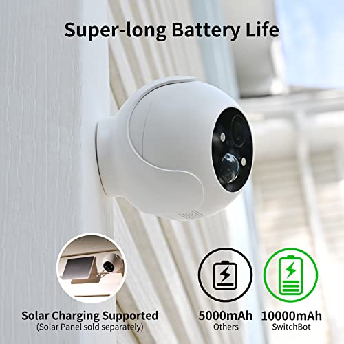 SwitchBot Security Camera Wireless Outdoor, 1080p Outdoor Spotlight Cam, Wire-Free Battery Powered WiFi Camera, AI Human/Pet Detection, Works with Alexa&Google Home, Color Night Vision, Easy to Set up