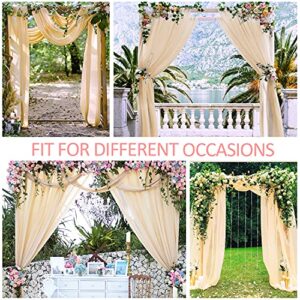 PARTISKY Wedding Arch Draping Fabric, 1 Panel 28" x 19Ft Champagne Backdrop Curtain Wedding Arch Decorations Ceiling Drapes for Wedding Ceremony Party Ceiling Decor