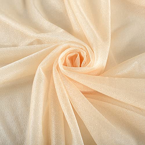 PARTISKY Wedding Arch Draping Fabric, 1 Panel 28" x 19Ft Champagne Backdrop Curtain Wedding Arch Decorations Ceiling Drapes for Wedding Ceremony Party Ceiling Decor