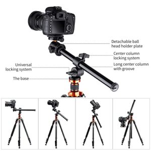 K&F Concept 78 inch DSLR Camera Tripods with Magnesium Alloy Rotatable Multi-Angle Center Column,Load Capacity up to 22lbs/10kg K234A7+BH-28L+Extension Arm Kits