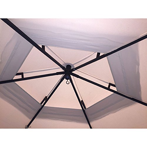 Garden Winds Replacement Canopy for The Hampton Bay Solar Hexagon Gazebo - Riplock 350 - Beige