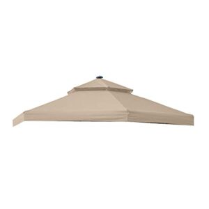 Garden Winds Replacement Canopy for The Hampton Bay Solar Hexagon Gazebo - Riplock 350 - Beige