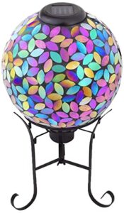 alpine corporation grs122a-slr gazing globe, 10″ l x 10″ w x 12″ h with stand: 17″ h, purple