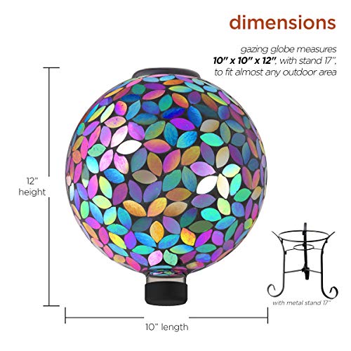 Alpine Corporation GRS122A-SLR Gazing Globe, 10" L x 10" W x 12" H with Stand: 17" H, Purple