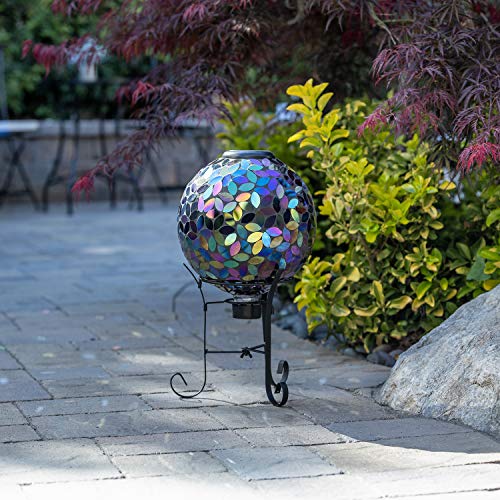 Alpine Corporation GRS122A-SLR Gazing Globe, 10" L x 10" W x 12" H with Stand: 17" H, Purple