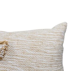 Foreside Home & Garden Tan Braided Accents 12X46 Hand Woven Filled Outdoor Pillow