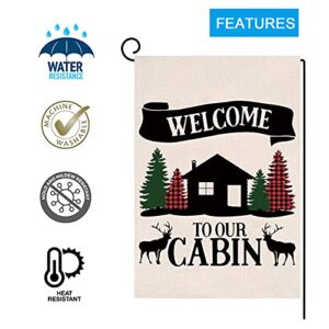 Cabin House Decor Welcome To Our Cabin Garden Flag Cabin Decor Housewarming Gift (Welcome To Our Cabin)