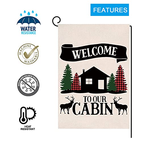 Cabin House Decor Welcome To Our Cabin Garden Flag Cabin Decor Housewarming Gift (Welcome To Our Cabin)