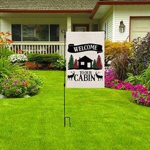 Cabin House Decor Welcome To Our Cabin Garden Flag Cabin Decor Housewarming Gift (Welcome To Our Cabin)