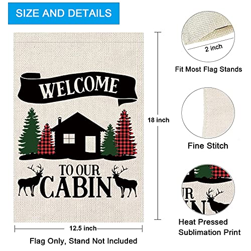 Cabin House Decor Welcome To Our Cabin Garden Flag Cabin Decor Housewarming Gift (Welcome To Our Cabin)