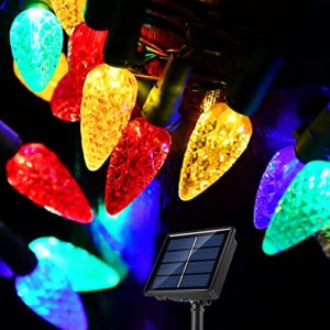 na sglspeed c6 strawberry solar decorative lights christmas outdoor, 50led christmas solar garden lights 23ft solar xmas tree lights for home kitchen decor – multicolor