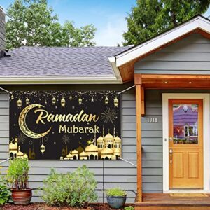 Ramadan Mubarak Party Decorations Eid Mubarak Backdrop for Ramadan Party Supplies Banner Photo Booth Prop