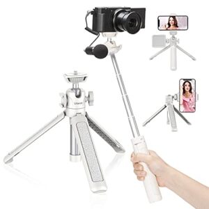 ulanzi mt-42 camera tripod mini tabletop tripod selfie stick with cold shoe,travel tripod for phone 12 canon g7x mark iii sony zv-1 rx100 vii a6600 vlogging filmmaking live streaming