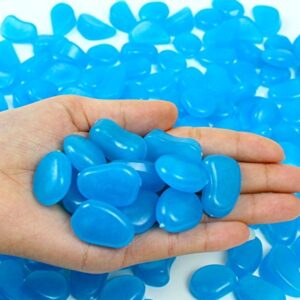 chic style 4.8Lbs 1000Pcs Glow in The Dark Stones Pebbles Blue