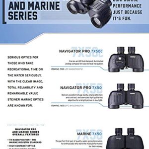 Steiner Marine Binoculars for Adults and Kids, 7x50 Binoculars for Bird Watching, Hunting, Outdoor Sports, Wildlife Sightseeing and Concerts - Quality Performance Water-Going Optics , Black