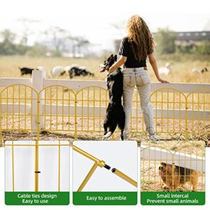 Decorative Garden Fence Panel Border 10 Pack,Garden Fencing for Yard Outdoor, No Dig Fence for Dogs Metal Small Garden Fence Animal Barrier (10ft)