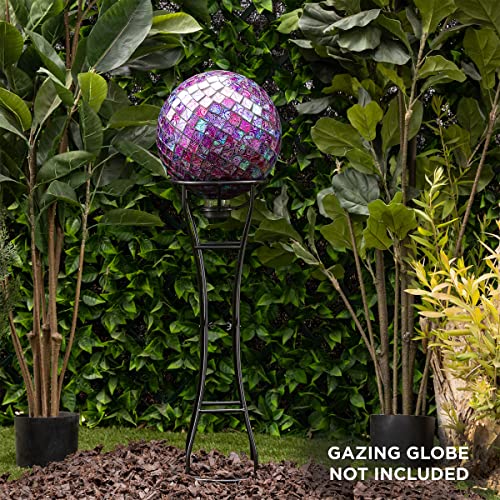 Alpine Corporation 24" Tall Indoor/Outdoor Metal Gazing Globe Display Stand, Black