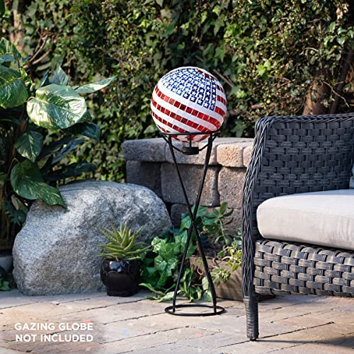 Alpine Corporation 24" Tall Indoor/Outdoor Metal Gazing Globe Display Stand, Black