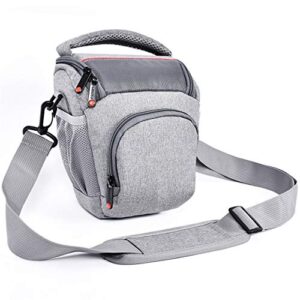 fosoto compact dslr camera bag shoulder crossbody case compatible for canon eos rebel t6 t7 t8i t100 sl3 xti 4000d 2000d nikon d5600 d3400 d3500 pentax k-70 olympus e-m10 with waterproof rain cover