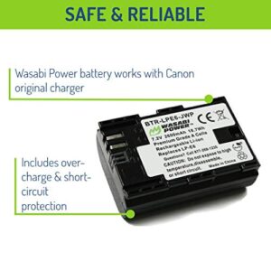 Wasabi Power LP-E6, LP-E6N Battery (2-Pack) for Canon EOS 5D Mark II/III/IV, 5DS, 5DS R, 6D, 6D Mark II, 7D, 7D Mark II, 70D, 80D, 90D, R, R5, R5C, R6, Ra, XC10, XC15, BMPCC 4K, BMPCC 6K