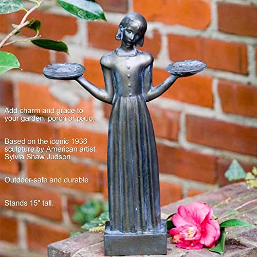 Potina Outdoor Garden Sculpture - Savannah's Bird Girl Statue (Small - 15")