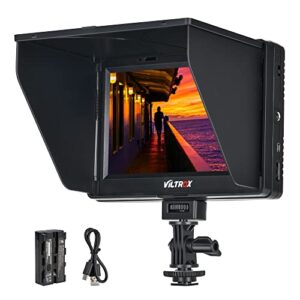 viltrox dc-70 ii 7 inch camera video monitor, 4k camera field monitor kit with hdmi av input/output for canon nikon sony dslr camera, peaking focus assist video monitor with sunshade hood/battery