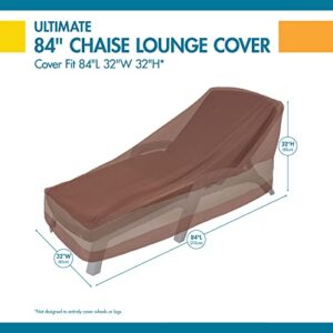 Duck Covers Ultimate Waterproof 84 Inch Patio Chaise Lounge Chair Cover, Patio Furniture Covers, Mocha Cappuccino