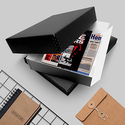 Lineco Archival 11 x 14 inches Print Storage Box, Drop Front Design, 11 1/2 x 14 1/2 x 3 inches, Exterior Color: Black