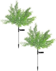 solar garden lights solar garden light tree outdoor: garden patio yard and decorative sun flickering tree led stake light flower for 2 pieces