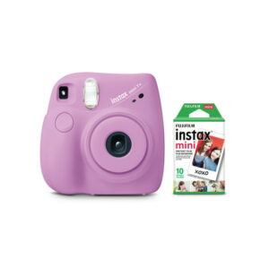 fujifilm instax mini 7+ lavender bundle (10 film pack)