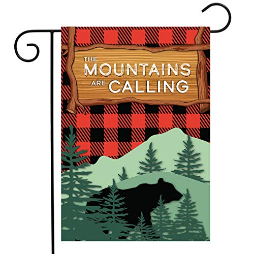 The Mountains Are Calling Summer Garden Flag Bear 12.5" x 18" Briarwood Lane