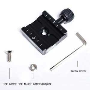 Harwerrel Aluminium 50mm Quick Release Plate QR Clamp Fits Arca-Swiss Standard for Tripod Ballhead