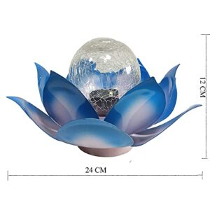 JFRISING Solar Light Outdoor Metal Glass Flower Decorative Waterproof Garden Light LED Lotus Flower Table Lamp