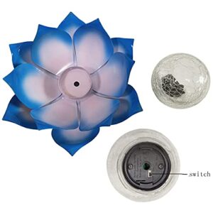 JFRISING Solar Light Outdoor Metal Glass Flower Decorative Waterproof Garden Light LED Lotus Flower Table Lamp