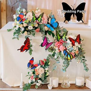 Augshy 75 Pcs Butterfly Decoration Stakes Waterproof Garden Butterfly Wing Width 3.5in Ornaments for Indoor/Outdoor Christmas Yard Decor