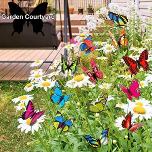 Augshy 75 Pcs Butterfly Decoration Stakes Waterproof Garden Butterfly Wing Width 3.5in Ornaments for Indoor/Outdoor Christmas Yard Decor