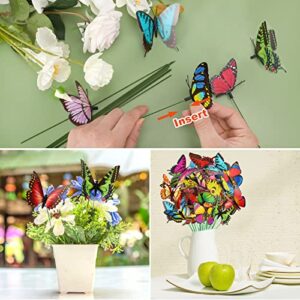 Augshy 75 Pcs Butterfly Decoration Stakes Waterproof Garden Butterfly Wing Width 3.5in Ornaments for Indoor/Outdoor Christmas Yard Decor