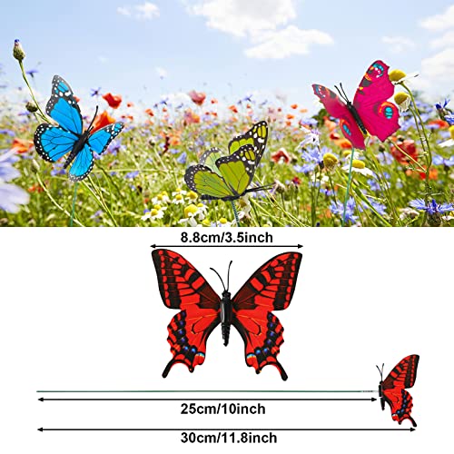 Augshy 75 Pcs Butterfly Decoration Stakes Waterproof Garden Butterfly Wing Width 3.5in Ornaments for Indoor/Outdoor Christmas Yard Decor