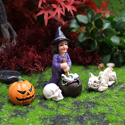 Danmu Polyresin Happy Halloween Miniature Figurines, Fairy Garden Accessories, Fairy Garden Supplies, Fairy Garden Animals for Fairy Garden, Bonsai Craft Decor 4 Pack