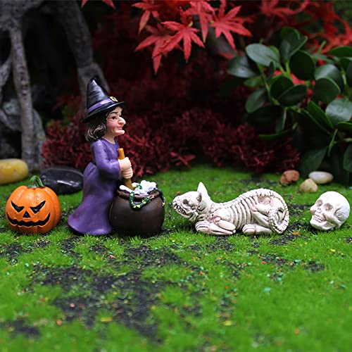 Danmu Polyresin Happy Halloween Miniature Figurines, Fairy Garden Accessories, Fairy Garden Supplies, Fairy Garden Animals for Fairy Garden, Bonsai Craft Decor 4 Pack