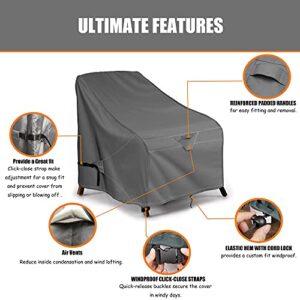 Patio Chair Covers 2 Pack-35 W x 37" D x 32" H,Lounge Deep Seat Cover,Heavy Duty and Waterproof Outdoor Lawn Patio Furniture Covers,Provide a Great Fit and All Weather Protection,Grey