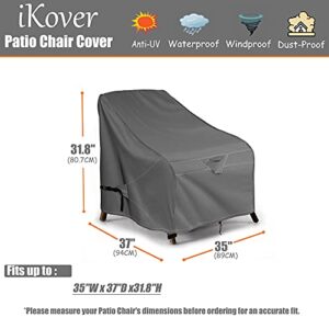 Patio Chair Covers 2 Pack-35 W x 37" D x 32" H,Lounge Deep Seat Cover,Heavy Duty and Waterproof Outdoor Lawn Patio Furniture Covers,Provide a Great Fit and All Weather Protection,Grey