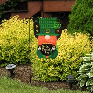 Briarwood Lane Lucky Gnome Burlap Sculpted Garden Flag St. Patrick's Day 12.5" x 18"