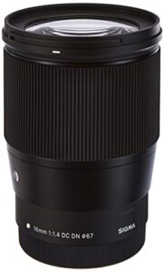 sigma 16 mm f/1.4 (c) af dc dn lens for canon ef-m mirrorless